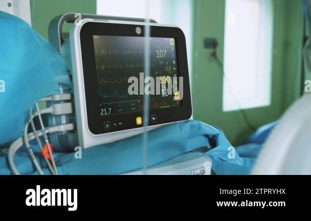 Heart Rate Monitor in Hospital Theater. Medical Vital Signs Monitor ...