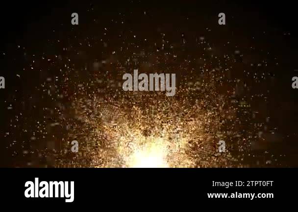 Seamless Abstract glowing fire ash sparking and flying up in the sky ...