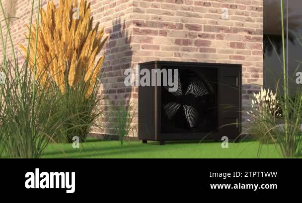 rotating fan of a heat pump energy with solar panel as a heater and ...