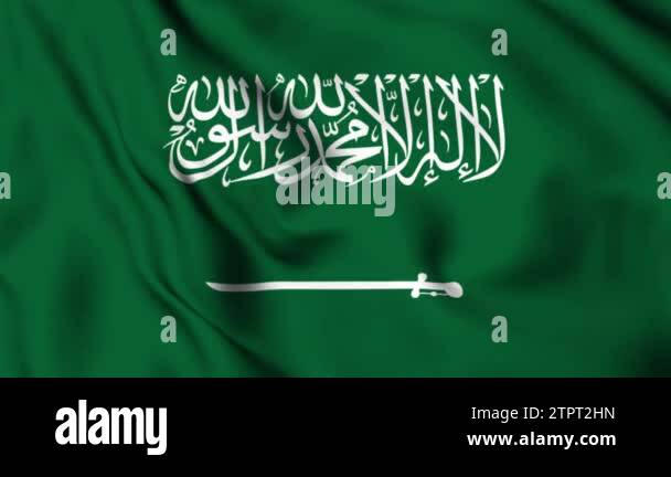Saudi Arabia waving flag 4K animation video. Saudi Arabia waving flag ...