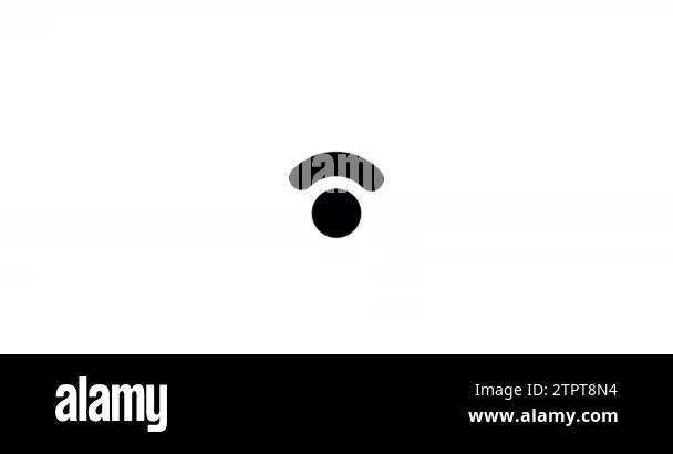 Simple Wi-fi icon animated on white background. Loop animation of Wi-Fi ...