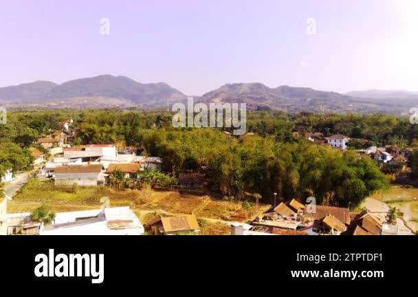 Panoramic Aerial View of Dense Populated Town in Cikancung Regency of ...