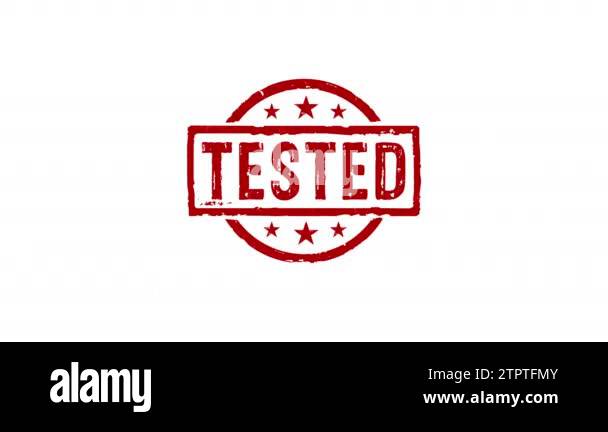 Tested stamp and hand stamping impact isolated animation. Check and ...