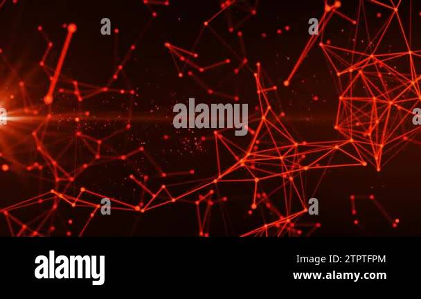Abstract futuristic background with plexus of lines, dots and triangles, digital technology, big ...