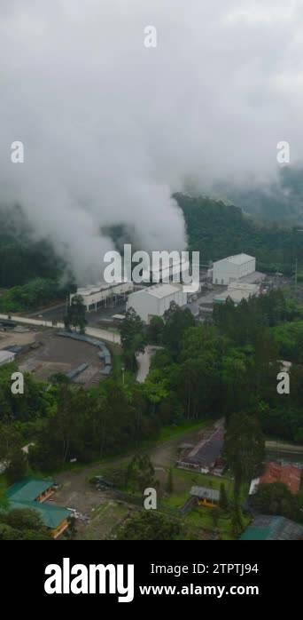 Geotermal power plant in the mountains. Geothermal power production ...