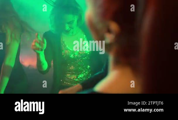 Girls Dancing in Slow Motion/Girls Party in the nightclub. Girls are ...
