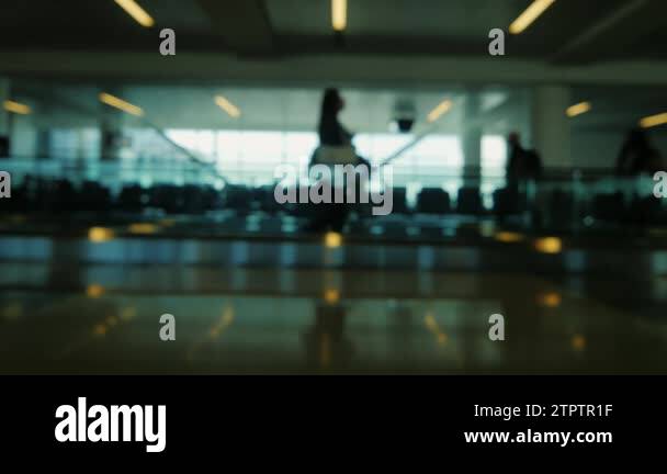 Blurry Video Background Airport Terminal Passengers Are On Your Flight Stock Video Footage