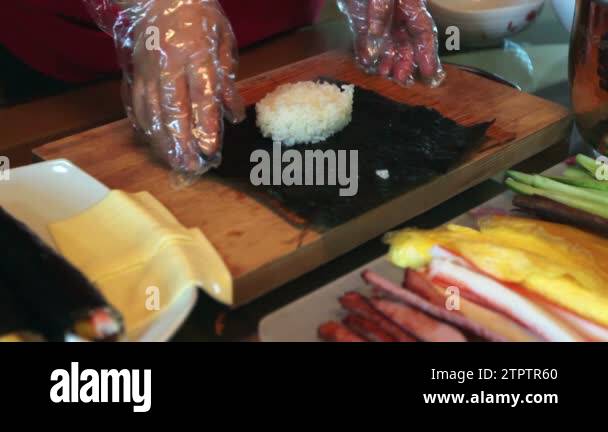 Chef making korean sushi close Stock Videos & Footage - HD and 4K Video ...