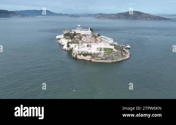 Alcatraz Island At San Francisco In California United States. Highrise ...