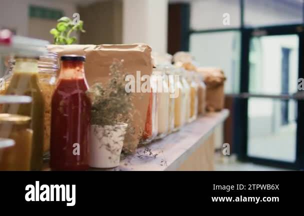 Bulk homemade products in reusable jars used by organic natural ...