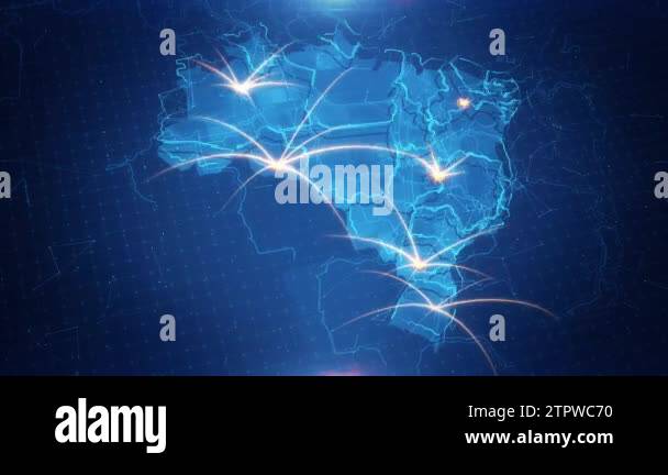 Map of the Brazil with the animated background Stock Video Footage - Alamy