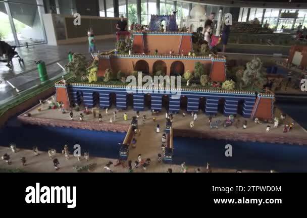 Exhibition of mock-ups Hanging Gardens of Babylon made of Lego pieces ...