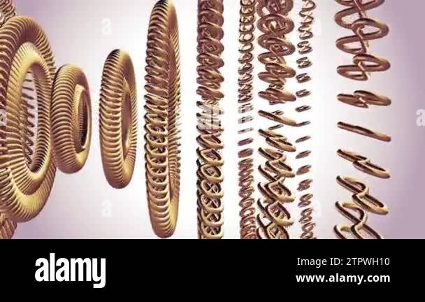 moving rotating golden metal gears chain elements seamless loop ...