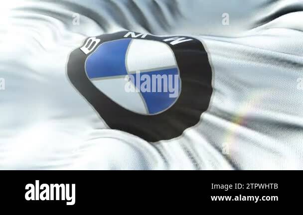 BMW flag waving on sun. Seamless loop with highly detailed fabric ...