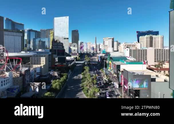 Las Vegas Strip At Las Vegas In Nevada United States. Famous Theme City ...
