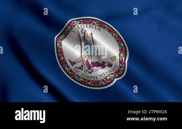 Virginia State Flag. Waving Fabric Satin Texture National Flag of ...