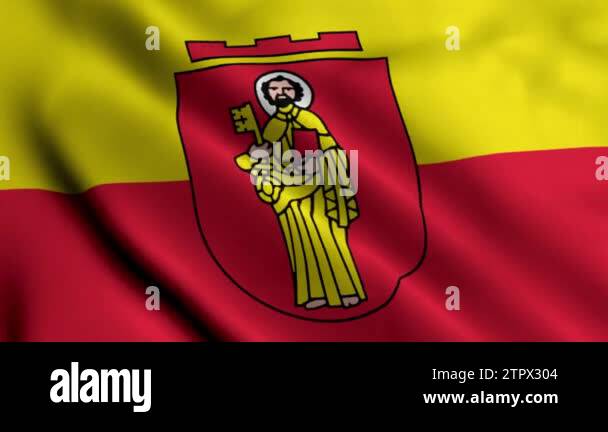 Trier City State Flag Germany. Waving Fabric Satin Texture National ...