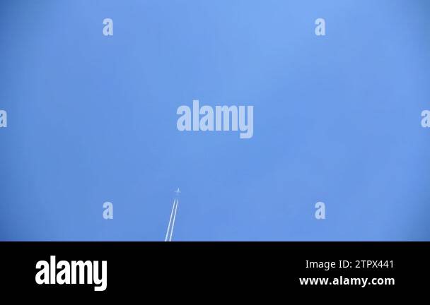 Blue sky with crossing condensation trails Stock Videos & Footage - HD ...
