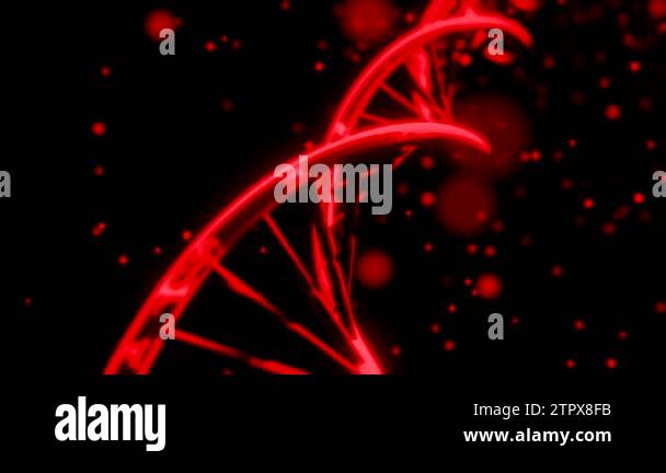 DNA spinning RNA double helix slow tracking shot closeup depth of field ...