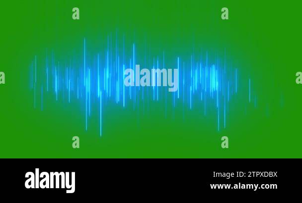 blue digital equalizer audio spectrum sound waves on chroma key green ...