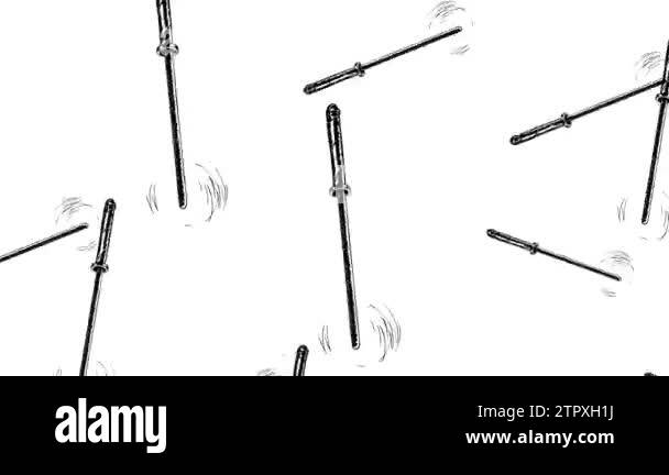 Rotating magic wands on a white screen. Animation of magic for a ...