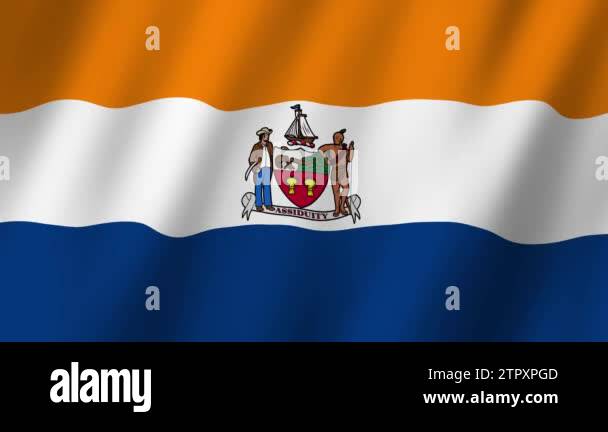 Albany Flag. Flag of Albany, New Yorkfootage video waving in wind. Flag ...