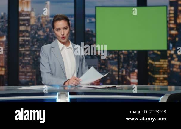 Tv presenter newsreader talking Stock Videos & Footage - HD and 4K ...