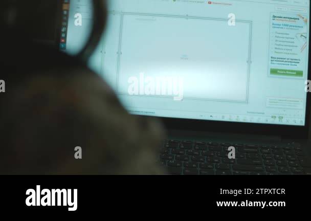 Architect sketching a home design architecture project on a computer ...