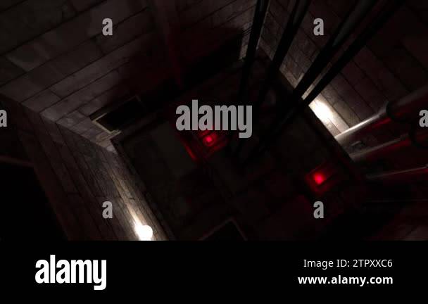 Elevator shaft lift shaft bunker vault safe nuclear machinery 4k Stock ...