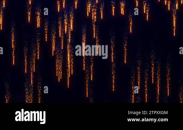 Meteor shower of bright particles, glow particles falling. Rain of ...