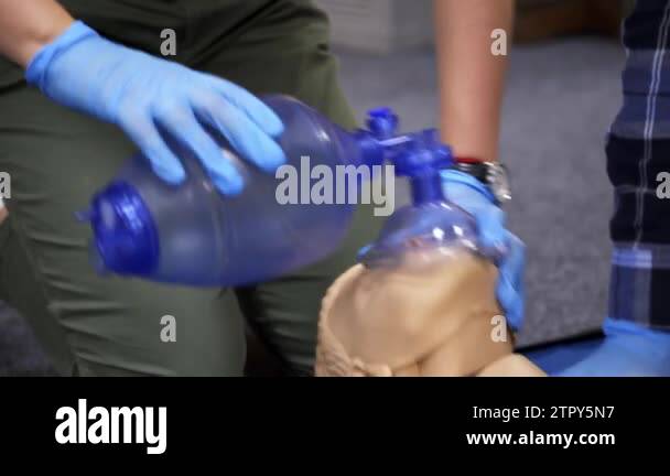 Cardiopulmonary resuscitation cpr on a training dummy Stock Videos ...