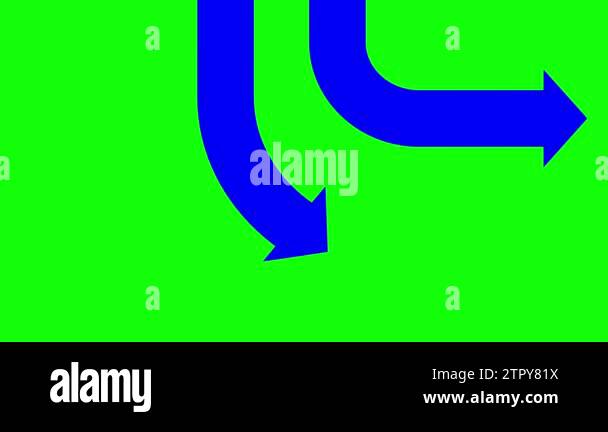 Zoom out from blue arrows on chroma key background, CG animation Stock ...