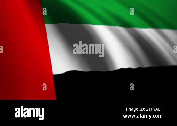 Waving Flag of The United Arab Emirates in stunning detail. Dubai ...