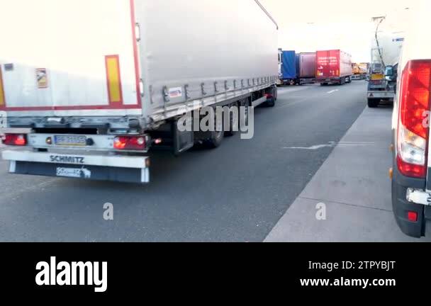 Medenbach, Germany - November 20, 2023: Trucks on German rest area ...
