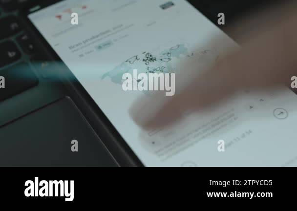 Bean production from 1961 to 2021 world map time-lapse on computer ...