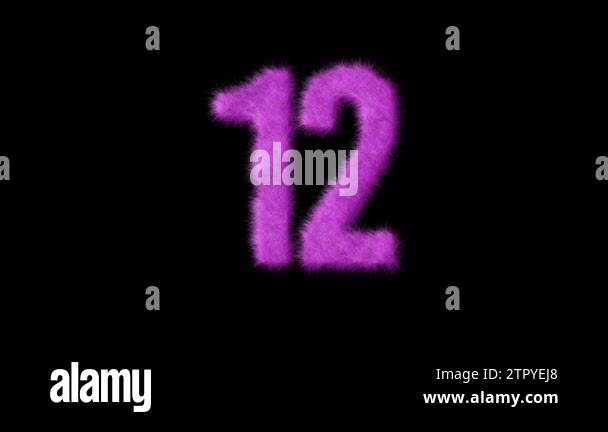 Pink furry number 12 with alpha channel, furry number, barbie Stock ...