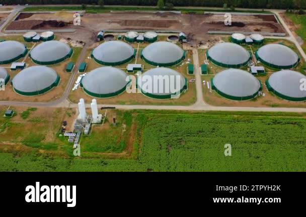 Innovative bio gas agriculture. Modern farm for biogas production from ...
