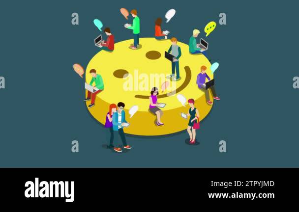 Chat messaging communication animated concept. Reveal animation micro ...