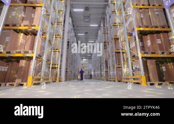 Modern warehouse concept. Large warehouse of a modern factory ...