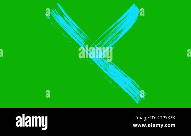Animated hand drawn blue cross appears. Symbol is drawn. Concept of ...