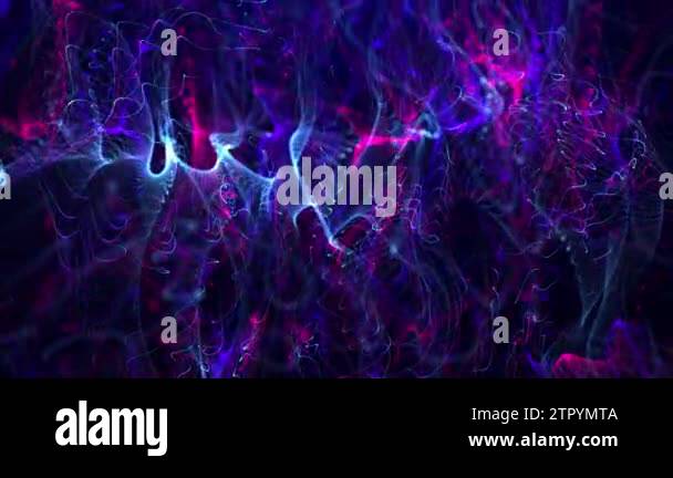 Abstract digital dynamic particle waves with light motion lights background, data flow, cyber ...