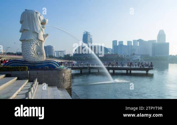Merlion statue city skyline in Stock Videos & Footage - HD and 4K Video ...