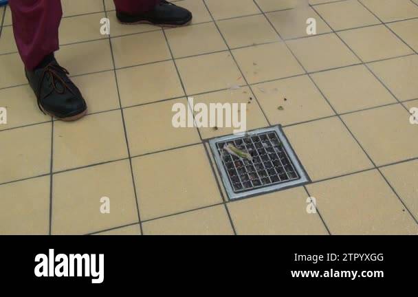 Cleaning and washing drainage system in production Stock Video Footage ...