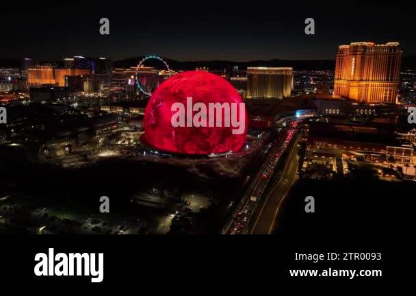 Las Vegas Sphere At Las Vegas In Nevada United States. Famous Night ...