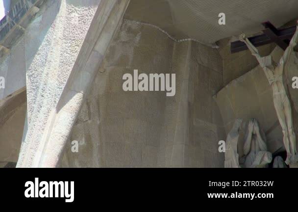 The Crucifix of Jesus Christ Statue of Sagrada Familia in Barcelona Spain Artistically Designed ...