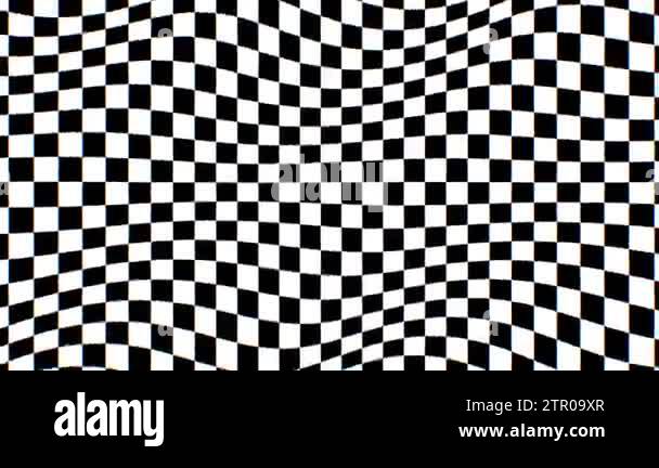 Wavy Black And White Distorted Checkerboard Flowing Optical Illusion ...