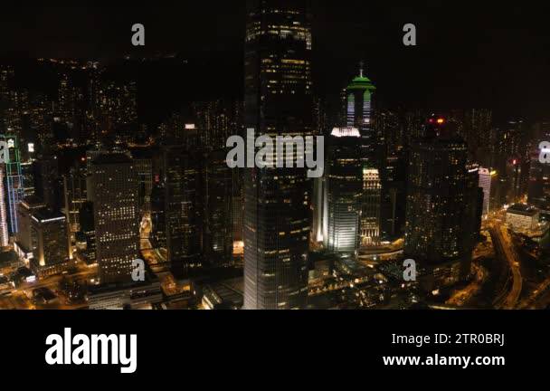 DUBAI, UAE - April , 2018: Dubai downtown night scene with city lights ...