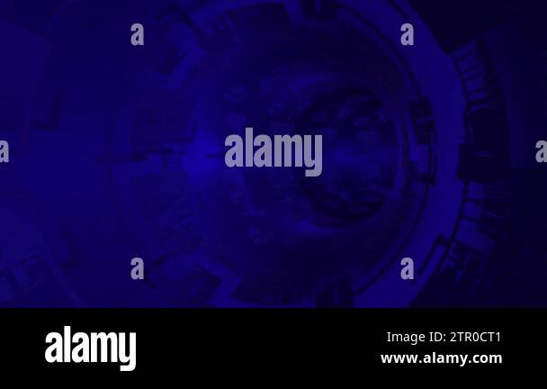 Animated Blue Sci Fi Circular Tunnel With Electronic Circuit Board