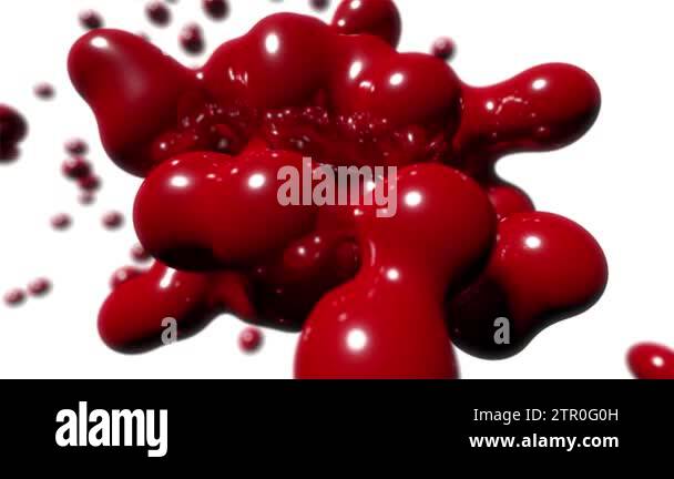 Blob floating abstract tech bio liquid blood chemical paint background ...