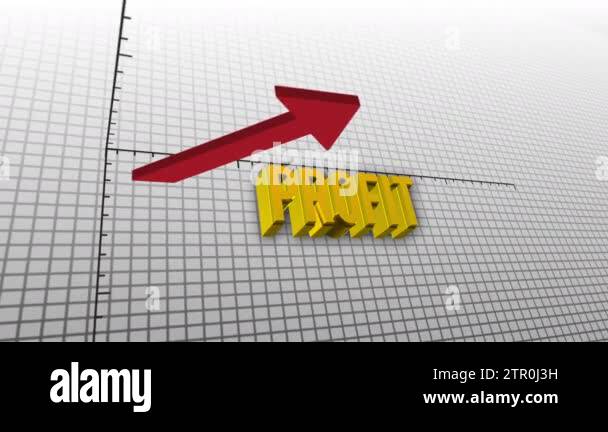 3D animation business graph diagram showing rapid financial profit ...